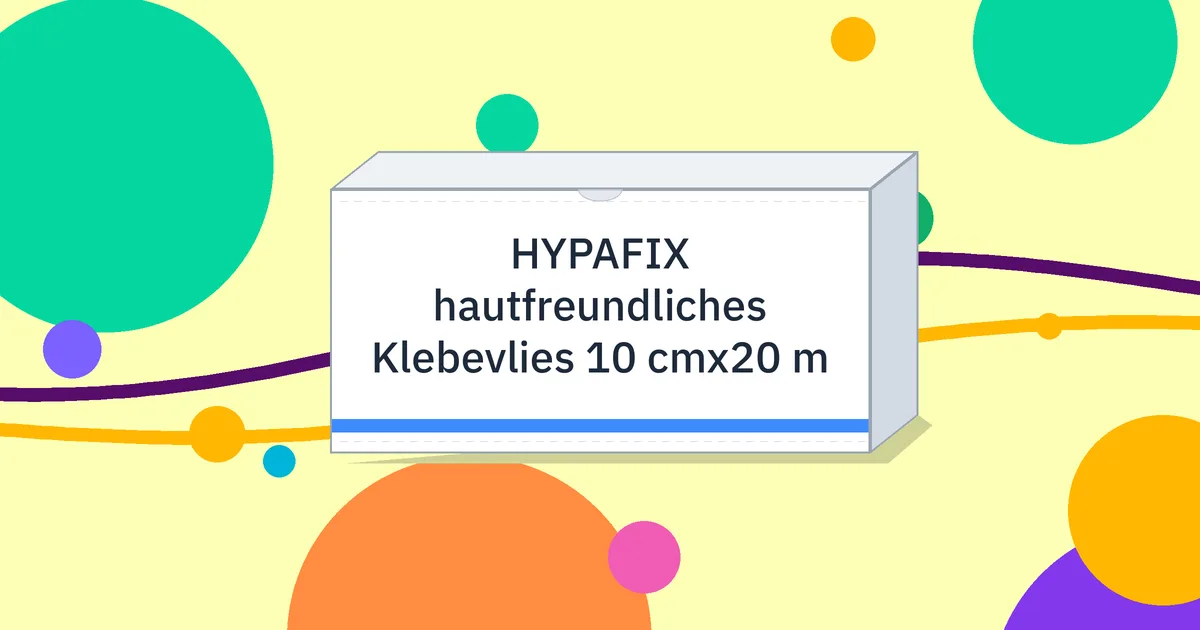 Symbolbild: Packung mit der Aufschrift HYPAFIX hautfreundliches Klebevlies 10 cmx20 m (PZN 20808046) – Verfügbarkeit und Bezug in Apotheken in Frankfurt am Main