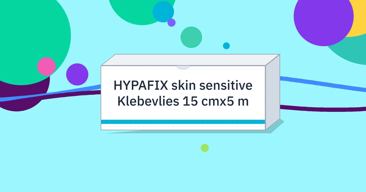 Symbolbild: Packung mit der Aufschrift HYPAFIX skin sensitive Klebevlies 15 cmx5 m (PZN 19095173) – Verfügbarkeit und Bezug in Apotheken in Frankfurt am Main