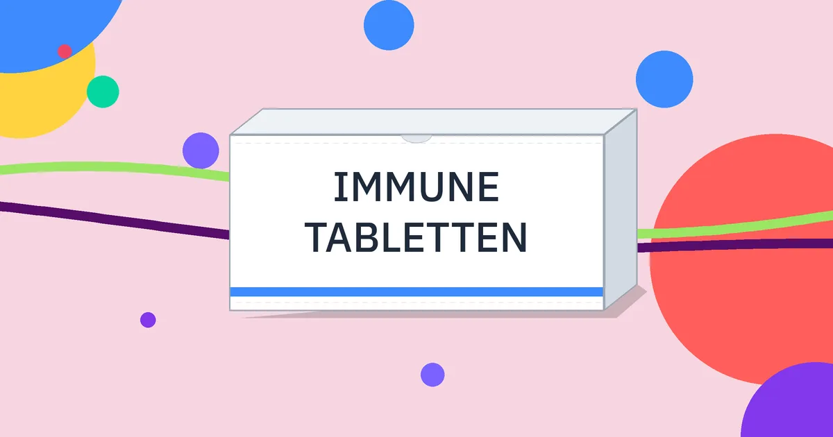 Symbolbild: Packung mit der Aufschrift IMMUNE TABLETTEN (PZN 00800367) – Verfügbarkeit und Bezug in Apotheken in Frankfurt am Main
