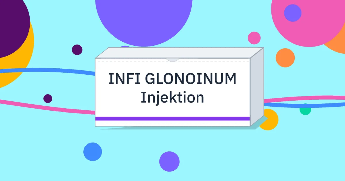 Symbolbild: Packung mit der Aufschrift INFI GLONOINUM Injektion (PZN 05702379) – Verfügbarkeit und Bezug in Apotheken in Frankfurt am Main