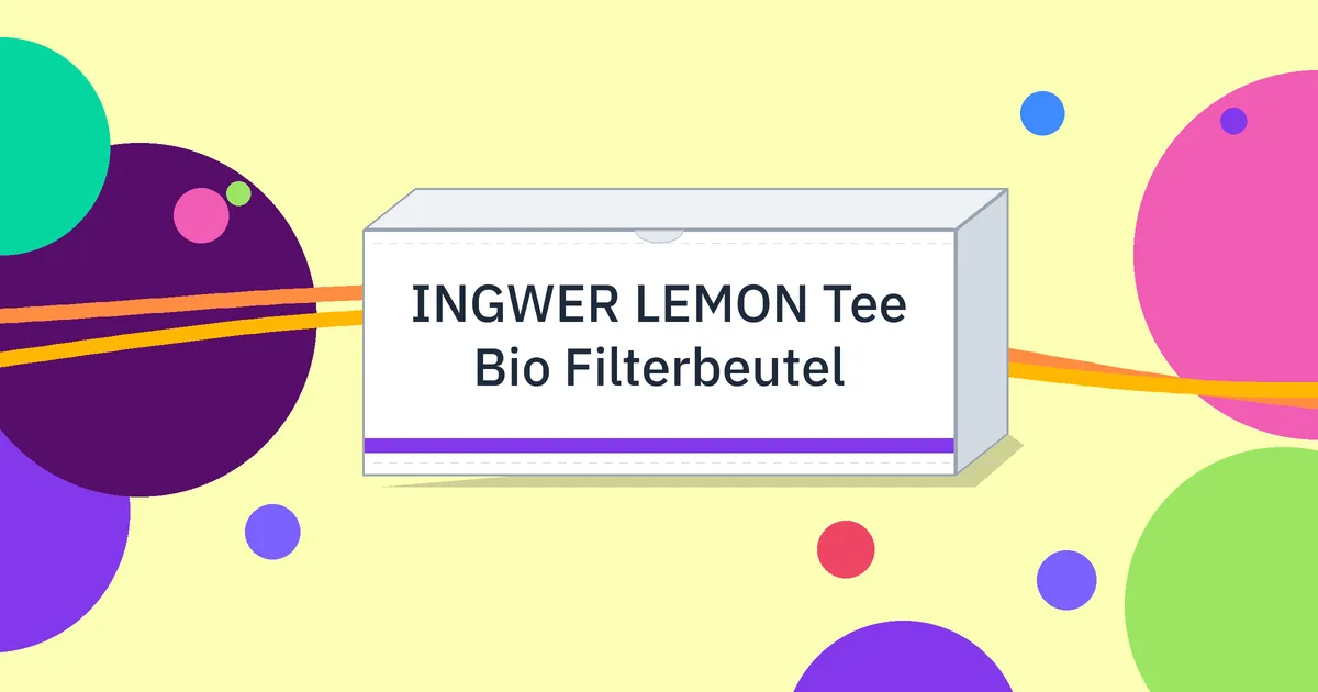 Symbolbild: Packung mit der Aufschrift INGWER LEMON Tee Bio Filterbeutel (PZN 07526751) – Verfügbarkeit und Bezug in Apotheken in Frankfurt am Main