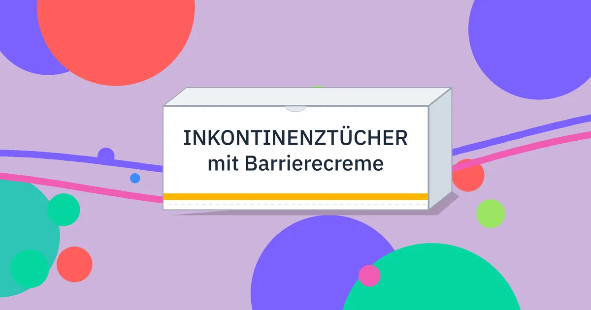 Symbolbild: Packung mit der Aufschrift INKONTINENZTÜCHER mit Barrierecreme (PZN 19063049) – Verfügbarkeit und Bezug in Apotheken in Frankfurt am Main