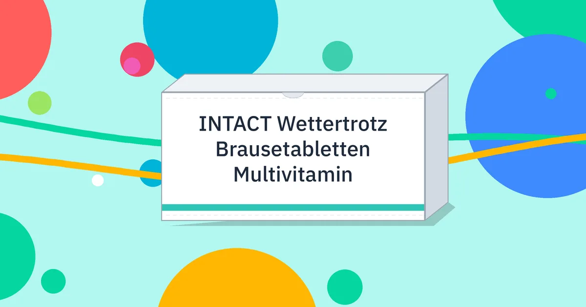 Symbolbild: Packung mit der Aufschrift INTACT Wettertrotz Brausetabletten Multivitamin (PZN 16142340) – Verfügbarkeit und Bezug in Apotheken in Frankfurt am Main