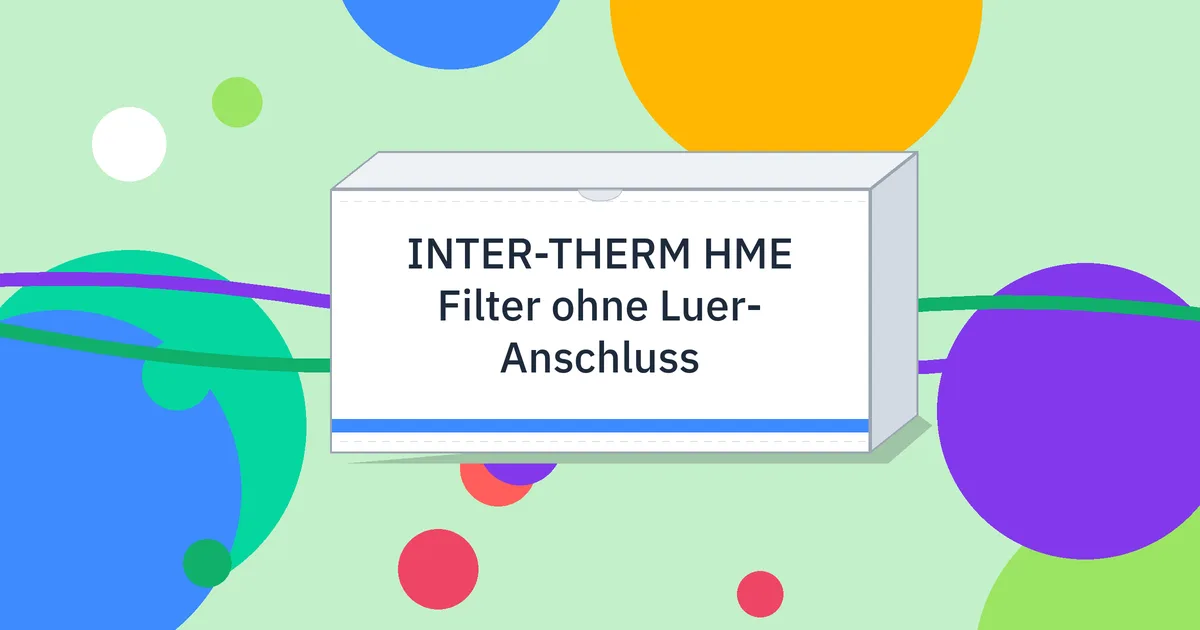 Symbolbild: Packung mit der Aufschrift INTER-THERM HME Filter ohne Luer-Anschluss (PZN 16787812) – Verfügbarkeit und Bezug in Apotheken in Frankfurt am Main