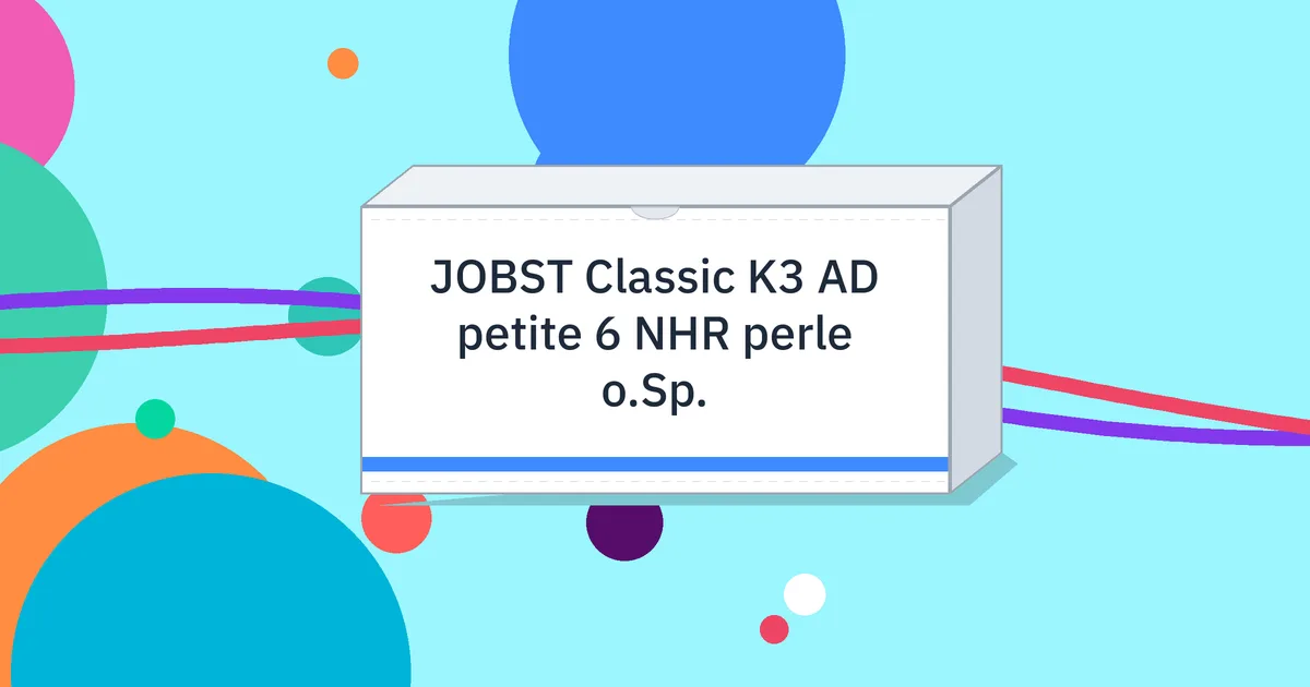 Symbolbild: Packung mit der Aufschrift JOBST Classic K3 AD petite 6 NHR perle o.Sp. (PZN 13070284) – Verfügbarkeit und Bezug in Apotheken in Frankfurt am Main