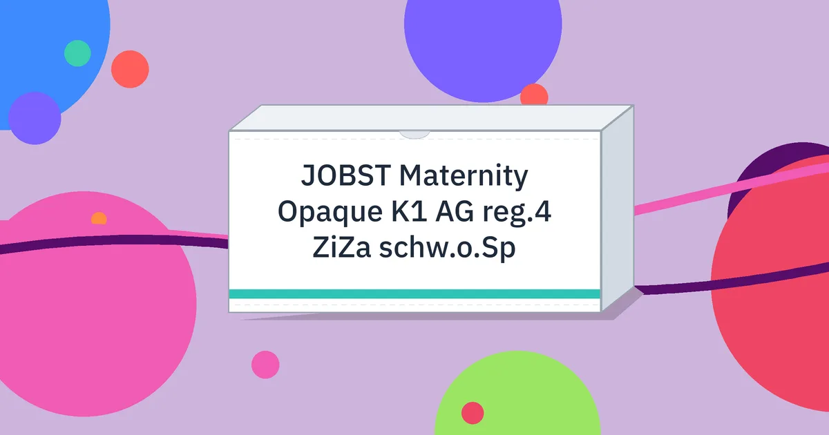 Symbolbild: Packung mit der Aufschrift JOBST Maternity Opaque K1 AG reg.4 ZiZa schw.o.Sp (PZN 15852246) – Verfügbarkeit und Bezug in Apotheken in Frankfurt am Main
