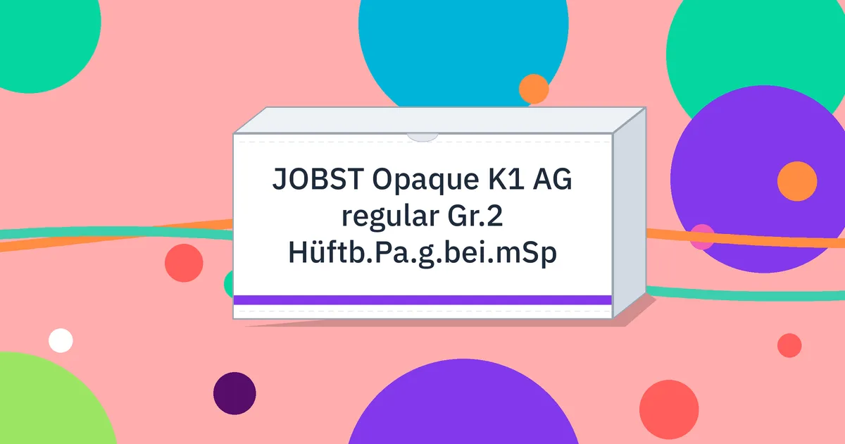Symbolbild: Packung mit der Aufschrift JOBST Opaque K1 AG regular Gr.2 Hüftb.Pa.g.bei.mSp (PZN 16272321) – Verfügbarkeit und Bezug in Apotheken in Frankfurt am Main