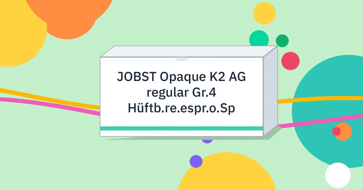 Symbolbild: Packung mit der Aufschrift JOBST Opaque K2 AG regular Gr.4 Hüftb.re.espr.o.Sp (PZN 16287268) – Verfügbarkeit und Bezug in Apotheken in Frankfurt am Main