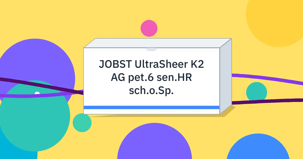 Symbolbild: Packung mit der Aufschrift JOBST UltraSheer K2 AG pet.6 sen.HR sch.o.Sp. (PZN 11265954) – Verfügbarkeit und Bezug in Apotheken in Frankfurt am Main