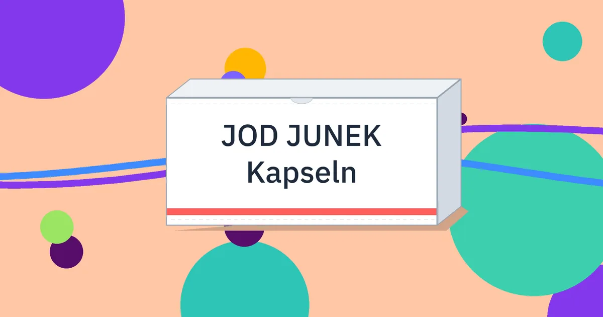 Symbolbild: Packung mit der Aufschrift JOD JUNEK Kapseln (PZN 01105698) – Verfügbarkeit und Bezug in Apotheken in Frankfurt am Main