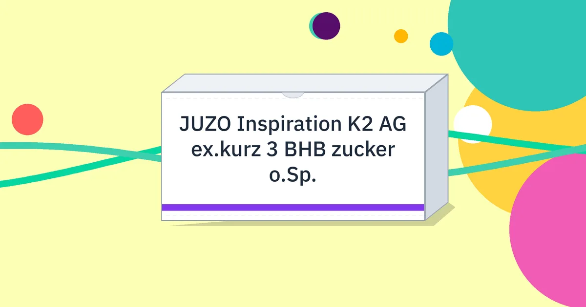 Symbolbild: Packung mit der Aufschrift JUZO Inspiration K2 AG ex.kurz 3 BHB zucker o.Sp. (PZN 14835843) – Verfügbarkeit und Bezug in Apotheken in Frankfurt am Main