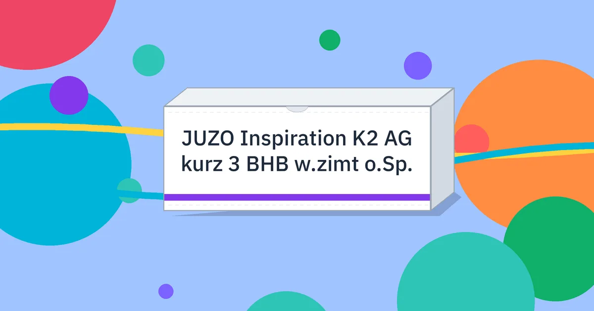 Symbolbild: Packung mit der Aufschrift JUZO Inspiration K2 AG kurz 3 BHB w.zimt o.Sp. (PZN 14850529) – Verfügbarkeit und Bezug in Apotheken in Frankfurt am Main