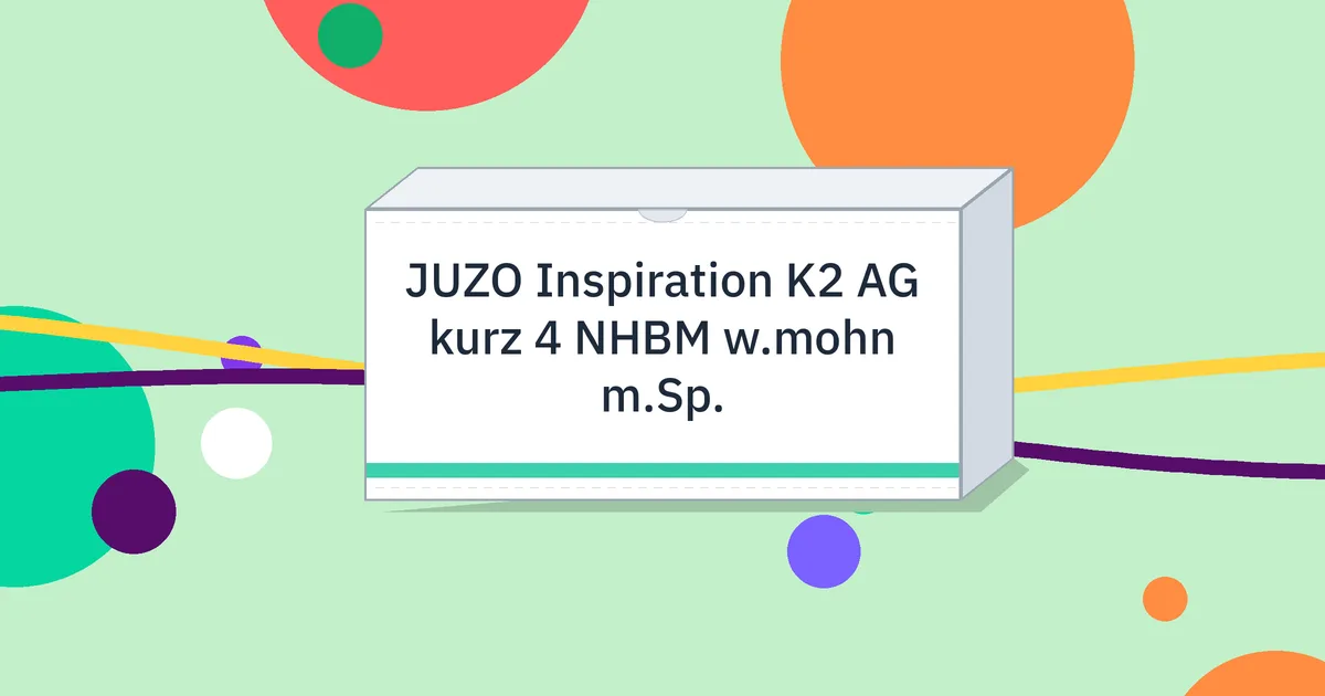 Symbolbild: Packung mit der Aufschrift JUZO Inspiration K2 AG kurz 4 NHBM w.mohn m.Sp. (PZN 14922393) – Verfügbarkeit und Bezug in Apotheken in Frankfurt am Main