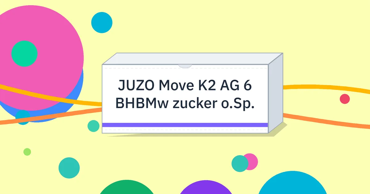 Symbolbild: Packung mit der Aufschrift JUZO Move K2 AG 6 BHBMw zucker o.Sp. (PZN 18526760) – Verfügbarkeit und Bezug in Apotheken in Frankfurt am Main