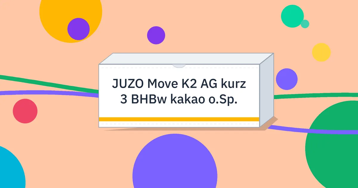 Symbolbild: Packung mit der Aufschrift JUZO Move K2 AG kurz 3 BHBw kakao o.Sp. (PZN 18562046) – Verfügbarkeit und Bezug in Apotheken in Frankfurt am Main