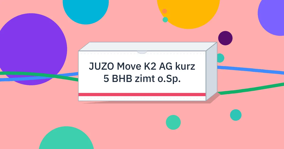 Symbolbild: Packung mit der Aufschrift JUZO Move K2 AG kurz 5 BHB zimt o.Sp. (PZN 18530112) – Verfügbarkeit und Bezug in Apotheken in Frankfurt am Main