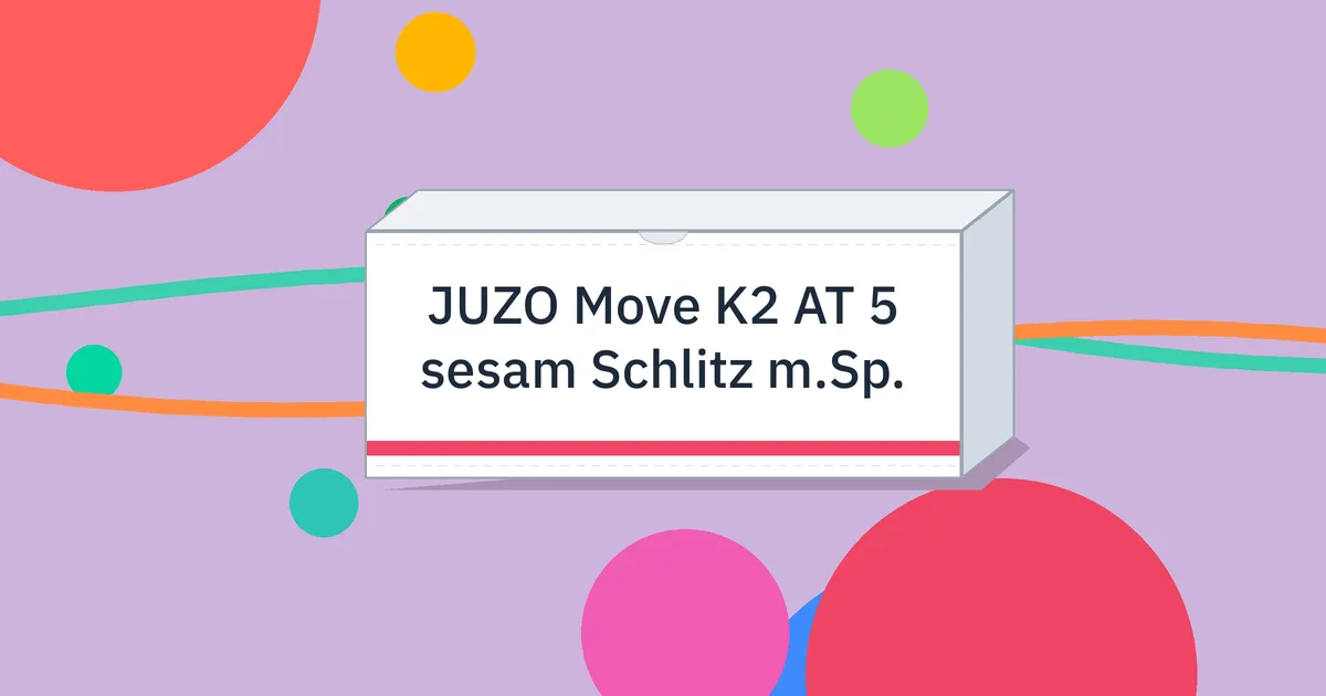 Symbolbild: Packung mit der Aufschrift JUZO Move K2 AT 5 sesam Schlitz m.Sp. (PZN 20668711) – Verfügbarkeit und Bezug in Apotheken in Frankfurt am Main