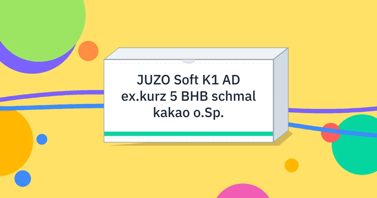 Symbolbild: Packung mit der Aufschrift JUZO Soft K1 AD ex.kurz 5 BHB schmal kakao o.Sp. (PZN 15464797) – Verfügbarkeit und Bezug in Apotheken in Frankfurt am Main