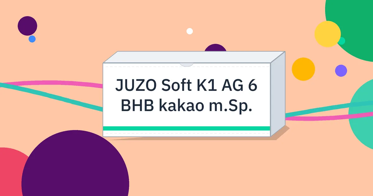 Symbolbild: Packung mit der Aufschrift JUZO Soft K1 AG 6 BHB kakao m.Sp. (PZN 14821249) – Verfügbarkeit und Bezug in Apotheken in Frankfurt am Main