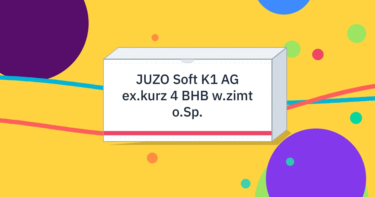 Symbolbild: Packung mit der Aufschrift JUZO Soft K1 AG ex.kurz 4 BHB w.zimt o.Sp. (PZN 14839999) – Verfügbarkeit und Bezug in Apotheken in Frankfurt am Main