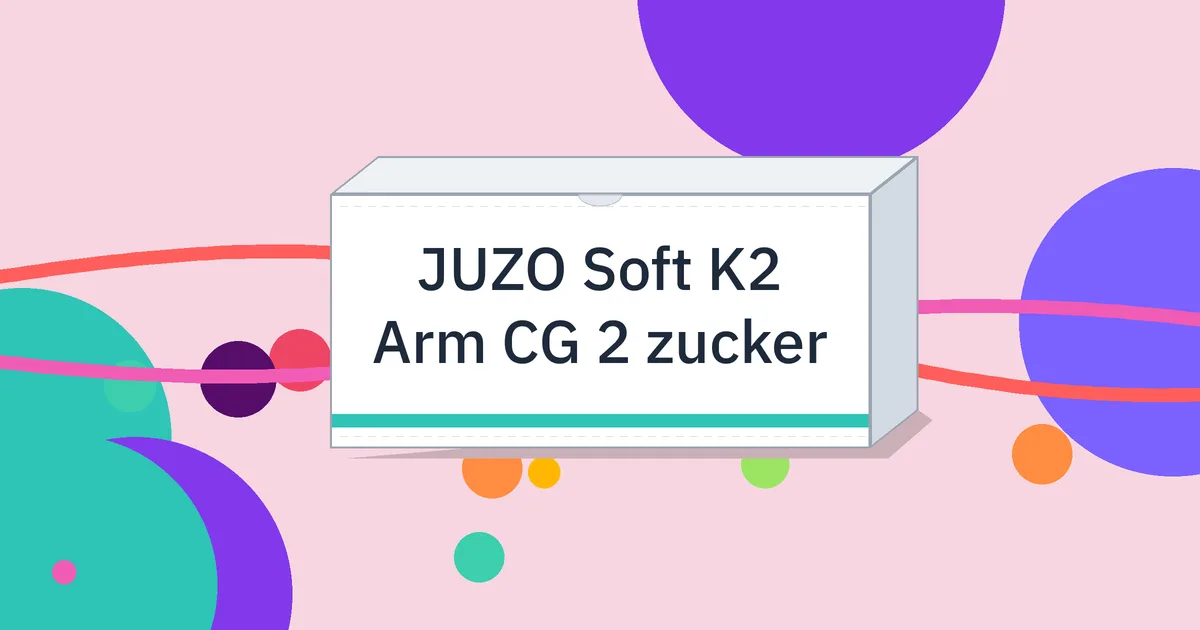Symbolbild: Packung mit der Aufschrift JUZO Soft K2 Arm CG 2 zucker (PZN 15511858) – Verfügbarkeit und Bezug in Apotheken in Frankfurt am Main