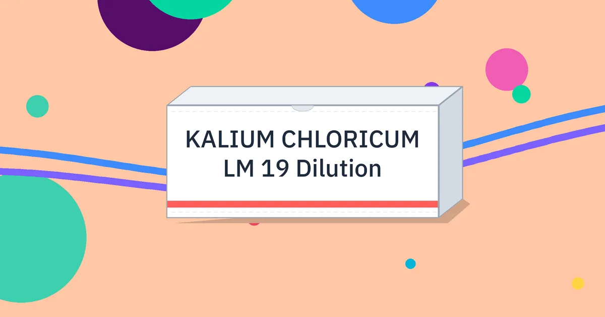 Symbolbild: Packung mit der Aufschrift KALIUM CHLORICUM LM 19 Dilution (PZN 12918826) – Verfügbarkeit und Bezug in Apotheken in Frankfurt am Main