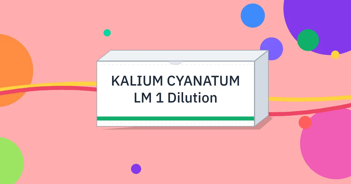 Symbolbild: Packung mit der Aufschrift KALIUM CYANATUM LM 1 Dilution (PZN 12920450) – Verfügbarkeit und Bezug in Apotheken in Frankfurt am Main