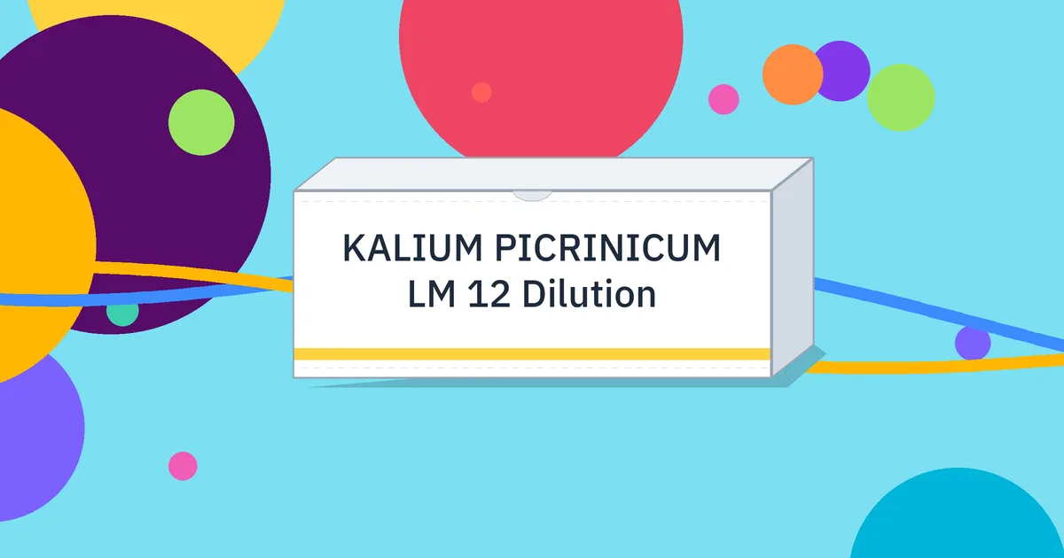 Symbolbild: Packung mit der Aufschrift KALIUM PICRINICUM LM 12 Dilution (PZN 12924991) – Verfügbarkeit und Bezug in Apotheken in Frankfurt am Main