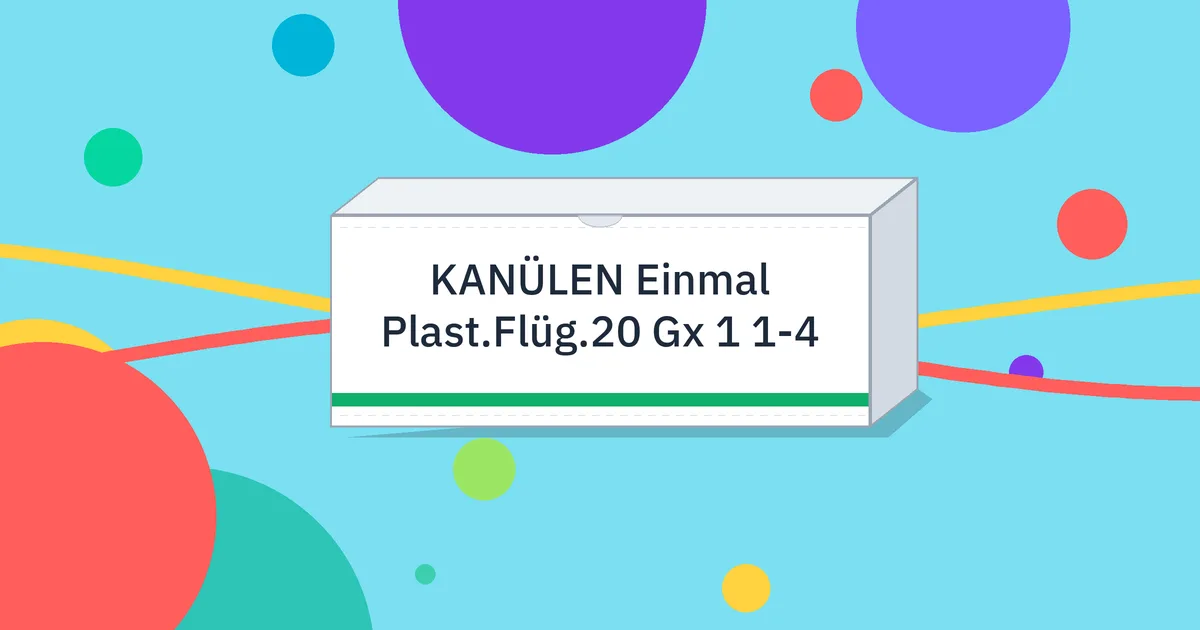 Symbolbild: Packung mit der Aufschrift KANÜLEN Einmal Plast.Flüg.20 Gx 1 1-4 (PZN 02440967) – Verfügbarkeit und Bezug in Apotheken in Frankfurt am Main