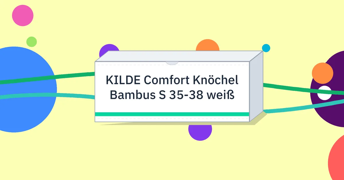 Symbolbild: Packung mit der Aufschrift KILDE Comfort Knöchel Bambus S 35-38 weiß (PZN 20798371) – Verfügbarkeit und Bezug in Apotheken in Frankfurt am Main