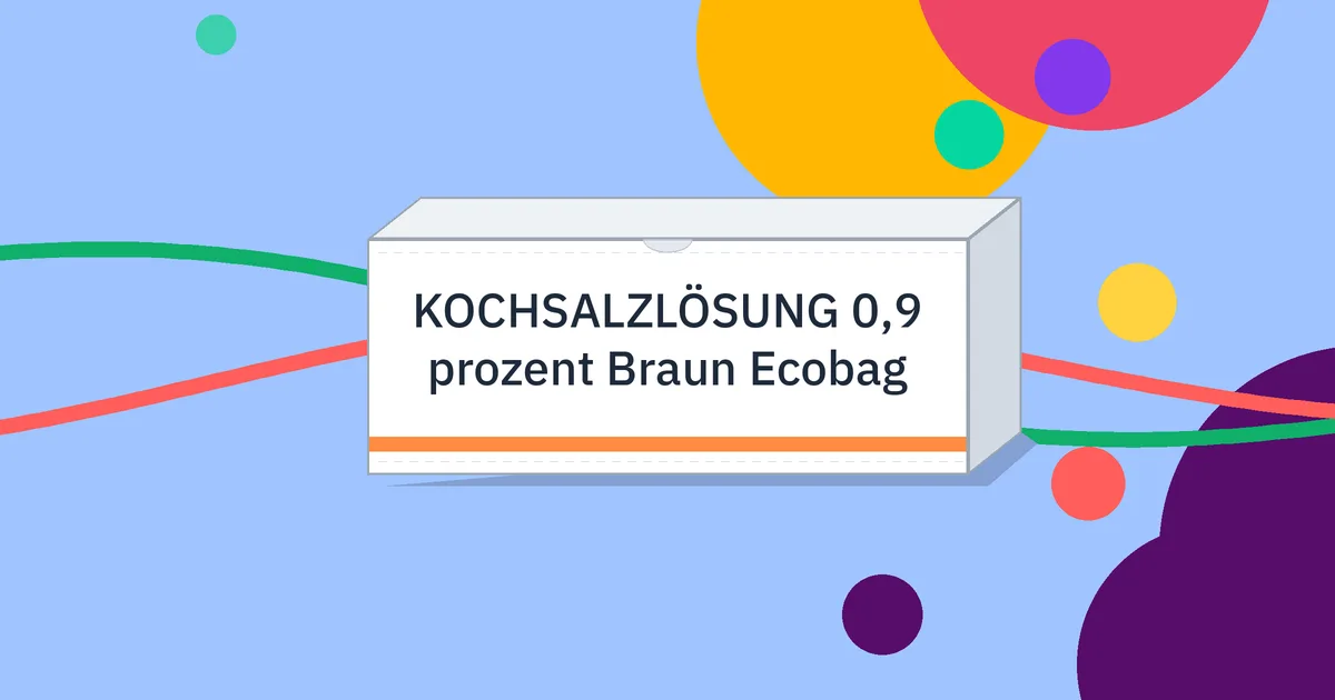 Symbolbild: Packung mit der Aufschrift KOCHSALZLÖSUNG 0,9 prozent Braun Ecobag (PZN 00954745) – Verfügbarkeit und Bezug in Apotheken in Frankfurt am Main