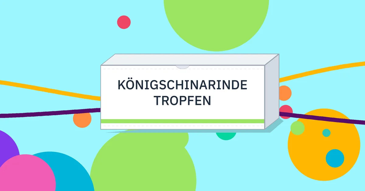 Symbolbild: Packung mit der Aufschrift KÖNIGSCHINARINDE TROPFEN (PZN 15231099) – Verfügbarkeit und Bezug in Apotheken in Frankfurt am Main