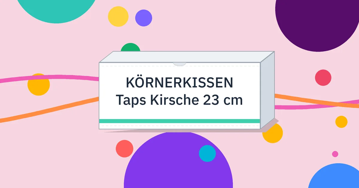 Symbolbild: Packung mit der Aufschrift KÖRNERKISSEN Taps Kirsche 23 cm (PZN 01824507) – Verfügbarkeit und Bezug in Apotheken in Frankfurt am Main