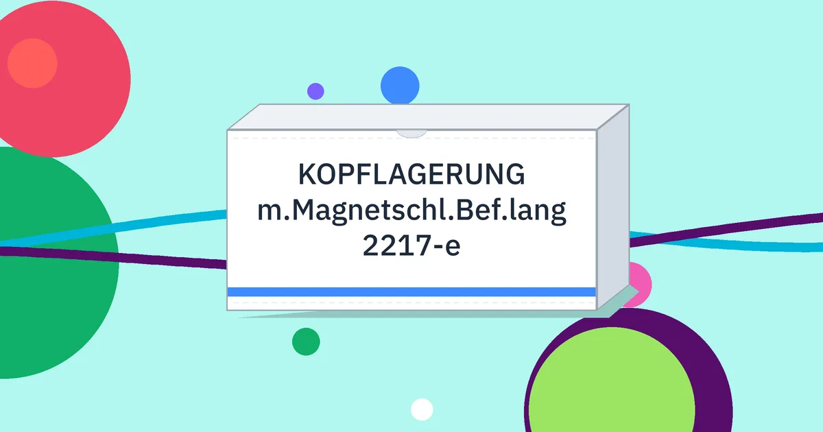 Symbolbild: Packung mit der Aufschrift KOPFLAGERUNG m.Magnetschl.Bef.lang 2217-e (PZN 14297825) – Verfügbarkeit und Bezug in Apotheken in Frankfurt am Main