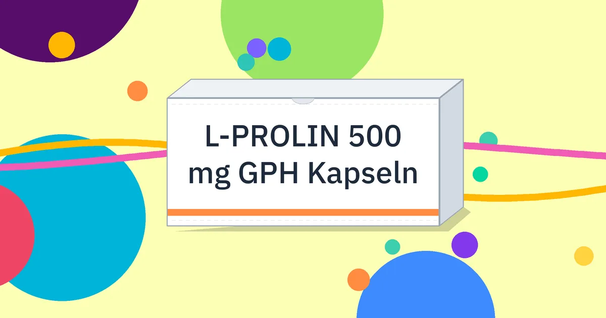 Symbolbild: Packung mit der Aufschrift L-PROLIN 500 mg GPH Kapseln (PZN 09627410) – Verfügbarkeit und Bezug in Apotheken in Frankfurt am Main
