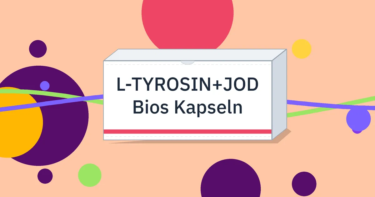 Symbolbild: Packung mit der Aufschrift L-TYROSIN+JOD Bios Kapseln (PZN 01161521) – Verfügbarkeit und Bezug in Apotheken in Frankfurt am Main