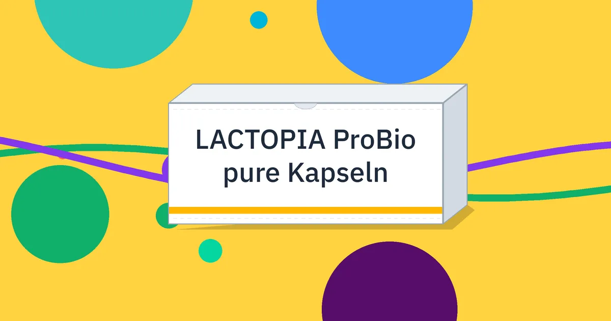 Symbolbild: Packung mit der Aufschrift LACTOPIA ProBio pure Kapseln (PZN 11600401) – Verfügbarkeit und Bezug in Apotheken in Frankfurt am Main