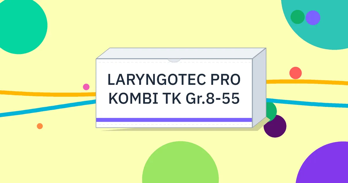 Symbolbild: Packung mit der Aufschrift LARYNGOTEC PRO KOMBI TK Gr.8-55 (PZN 16740992) – Verfügbarkeit und Bezug in Apotheken in Frankfurt am Main