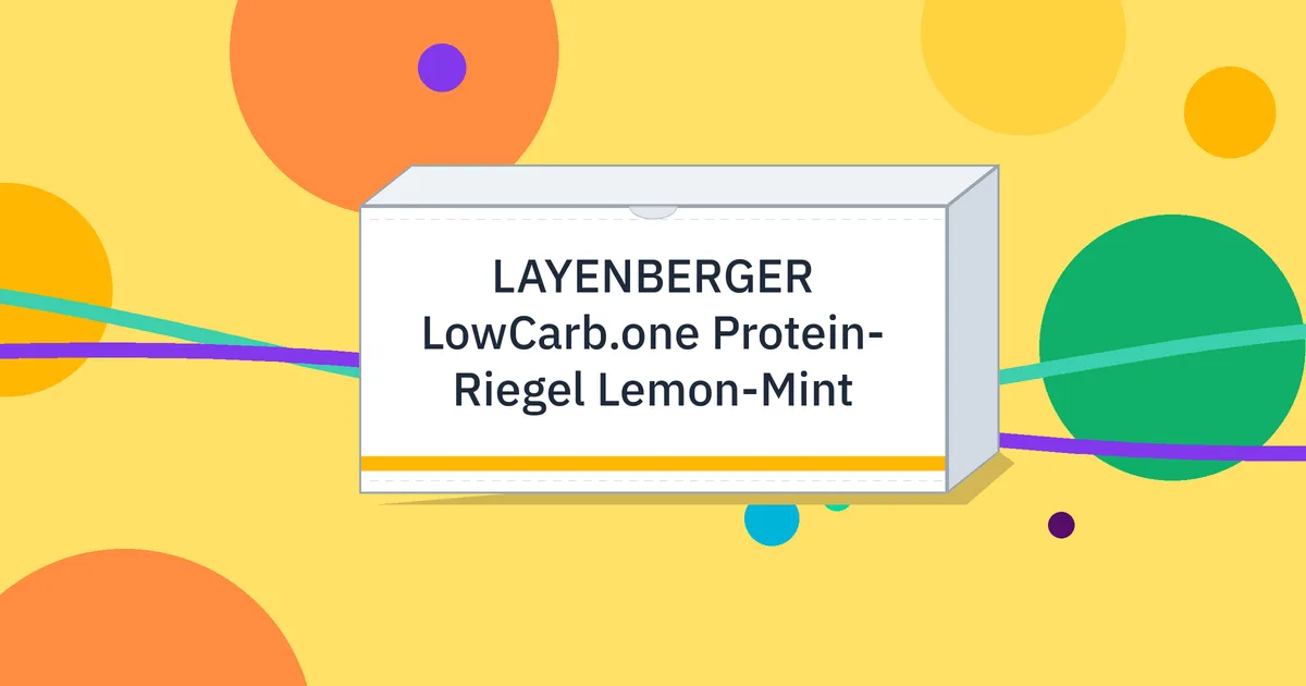 Symbolbild: Packung mit der Aufschrift LAYENBERGER LowCarb.one Protein-Riegel Lemon-Mint (PZN 12490305) – Verfügbarkeit und Bezug in Apotheken in Frankfurt am Main