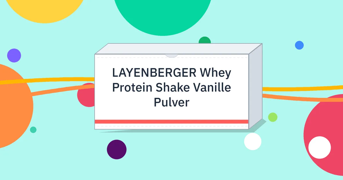 Symbolbild: Packung mit der Aufschrift LAYENBERGER Whey Protein Shake Vanille Pulver (PZN 18070981) – Verfügbarkeit und Bezug in Apotheken in Frankfurt am Main