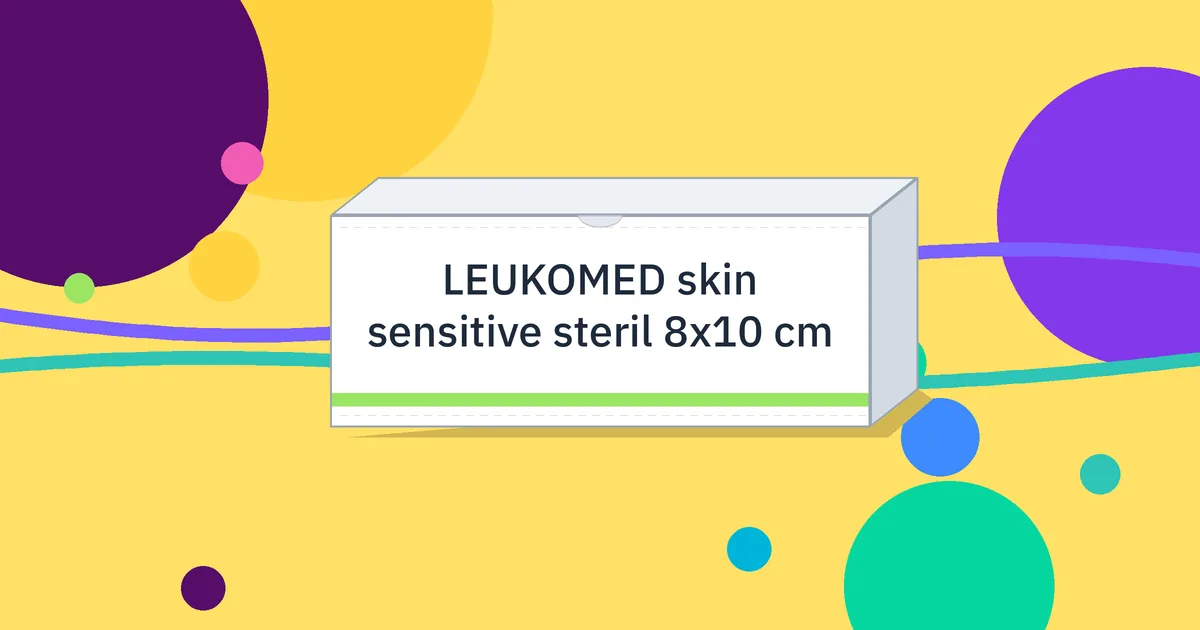 Symbolbild: Packung mit der Aufschrift LEUKOMED skin sensitive steril 8x10 cm (PZN 19712938) – Verfügbarkeit und Bezug in Apotheken in Frankfurt am Main