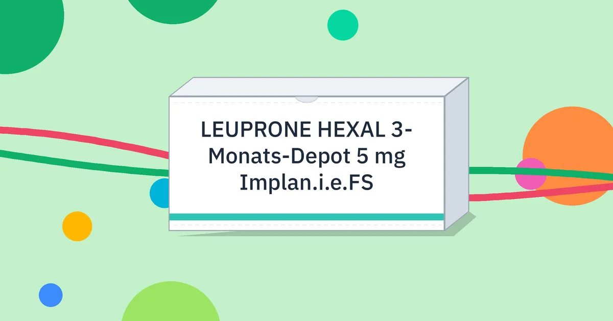 Symbolbild: Packung mit der Aufschrift LEUPRONE HEXAL 3-Monats-Depot 5 mg Implan.i.e.FS (PZN 02044875) – Verfügbarkeit und Bezug in Apotheken in Frankfurt am Main