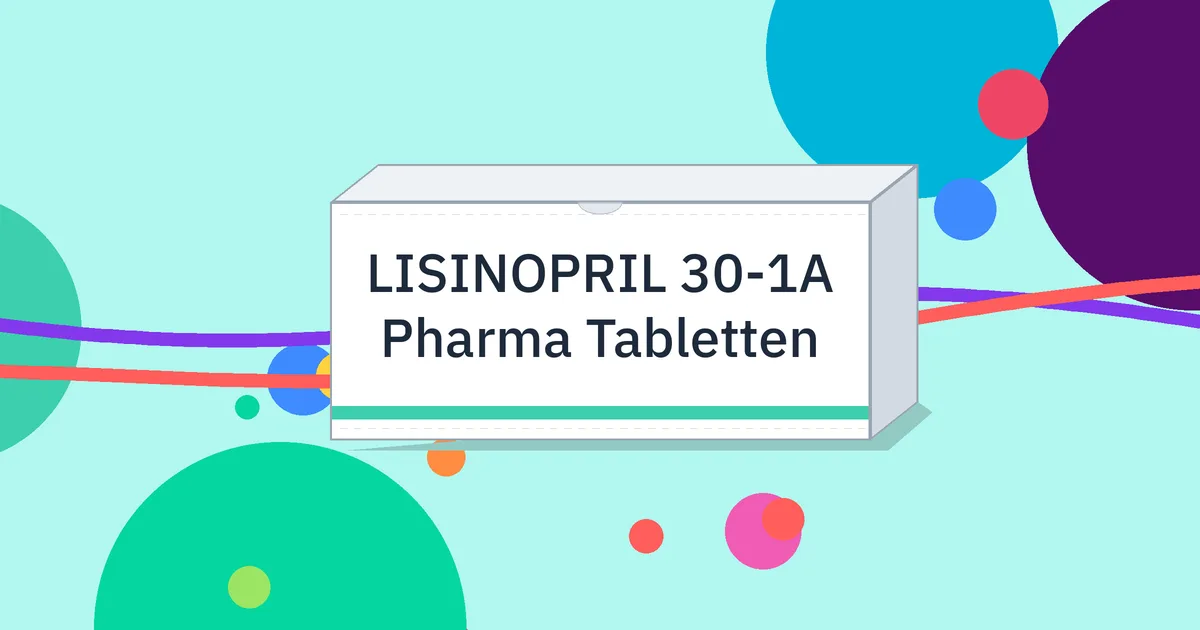 Symbolbild: Packung mit der Aufschrift LISINOPRIL 30-1A Pharma Tabletten (PZN 06059655) – Verfügbarkeit und Bezug in Apotheken in Frankfurt am Main