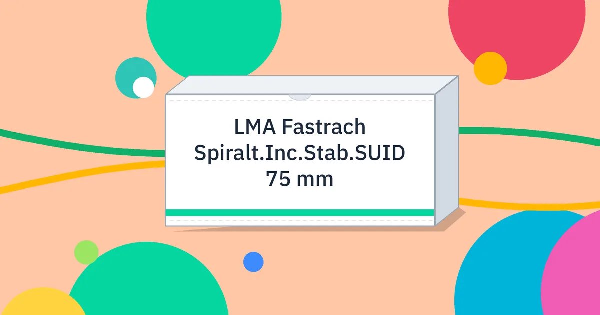Symbolbild: Packung mit der Aufschrift LMA Fastrach Spiralt.Inc.Stab.SUID 75 mm (PZN 10849185) – Verfügbarkeit und Bezug in Apotheken in Frankfurt am Main