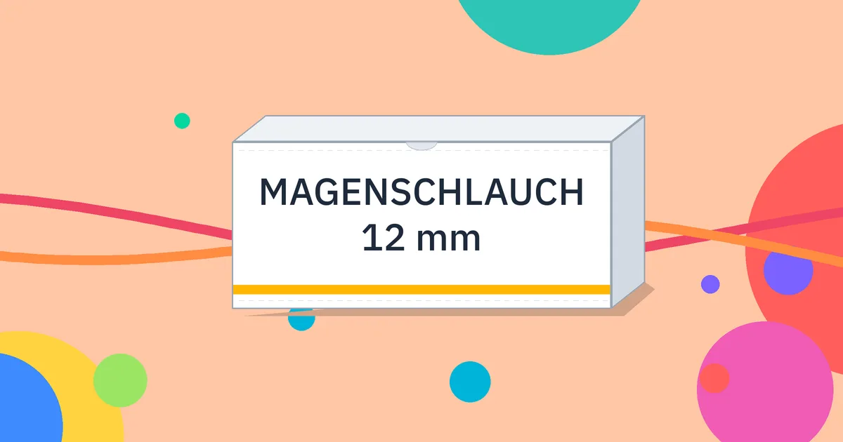 Symbolbild: Packung mit der Aufschrift MAGENSCHLAUCH 12 mm (PZN 01732478) – Verfügbarkeit und Bezug in Apotheken in Frankfurt am Main