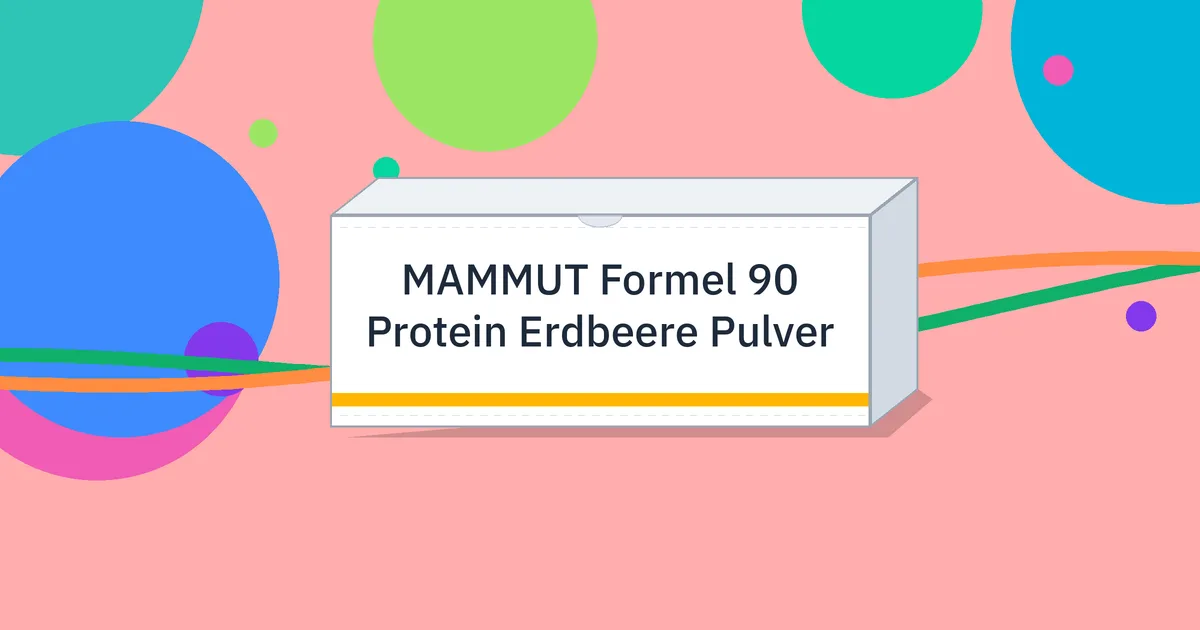 Symbolbild: Packung mit der Aufschrift MAMMUT Formel 90 Protein Erdbeere Pulver (PZN 09616903) – Verfügbarkeit und Bezug in Apotheken in Frankfurt am Main