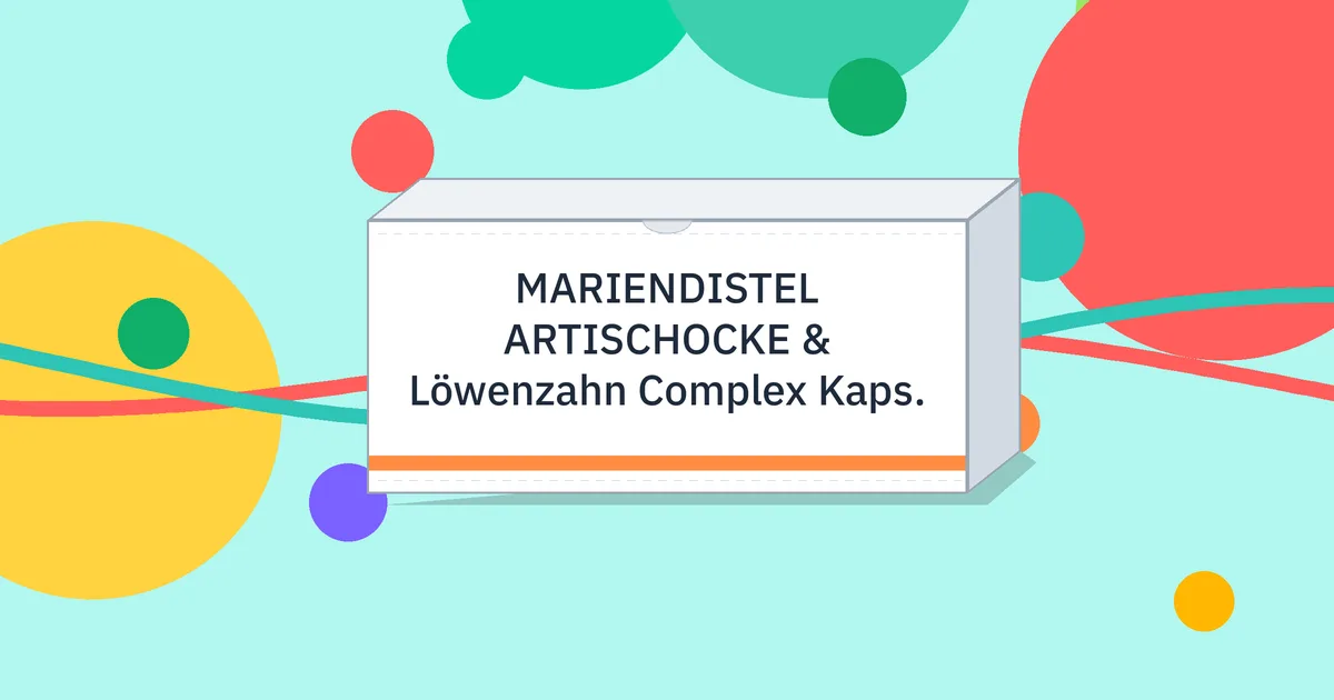 Symbolbild: Packung mit der Aufschrift MARIENDISTEL ARTISCHOCKE & Löwenzahn Complex Kaps. (PZN 20600216) – Verfügbarkeit und Bezug in Apotheken in Frankfurt am Main
