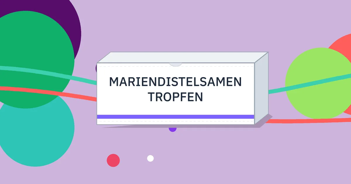 Symbolbild: Packung mit der Aufschrift MARIENDISTELSAMEN TROPFEN (PZN 14126733) – Verfügbarkeit und Bezug in Apotheken in Frankfurt am Main