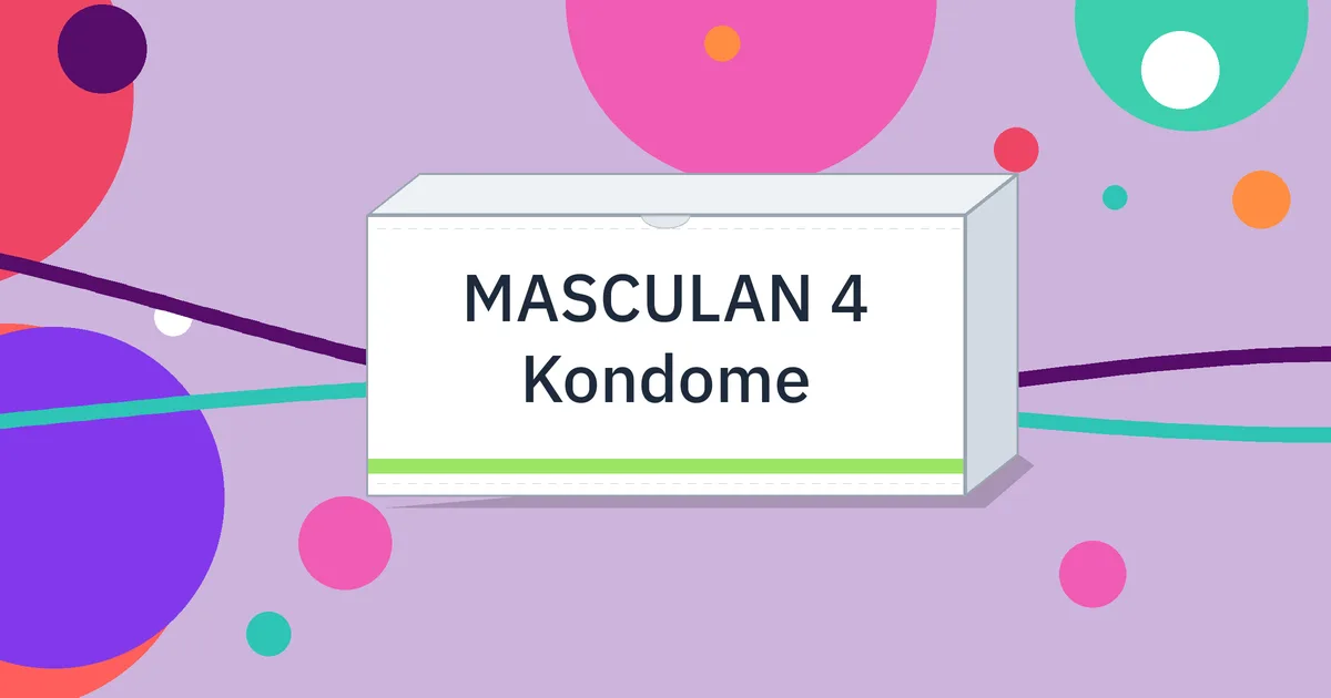 Symbolbild: Packung mit der Aufschrift MASCULAN 4 Kondome (PZN 06087605) – Verfügbarkeit und Bezug in Apotheken in Frankfurt am Main
