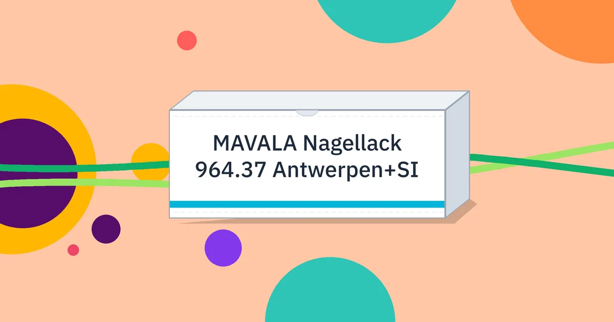 Symbolbild: Packung mit der Aufschrift MAVALA Nagellack 964.37 Antwerpen+SI (PZN 18298603) – Verfügbarkeit und Bezug in Apotheken in Frankfurt am Main